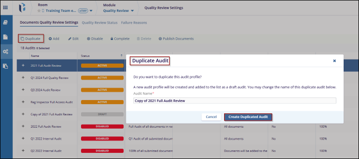 Duplicate Audit